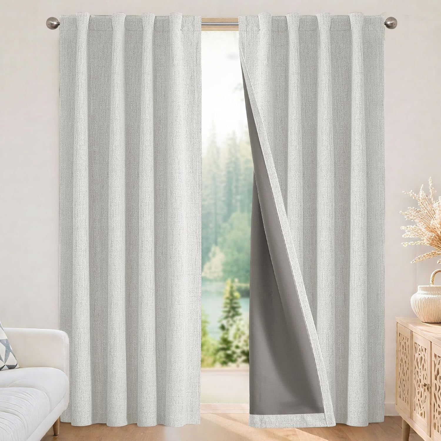 Blackout Curtains for Bedroom - 108 Inch Long 100% Light Blocking 2 ...