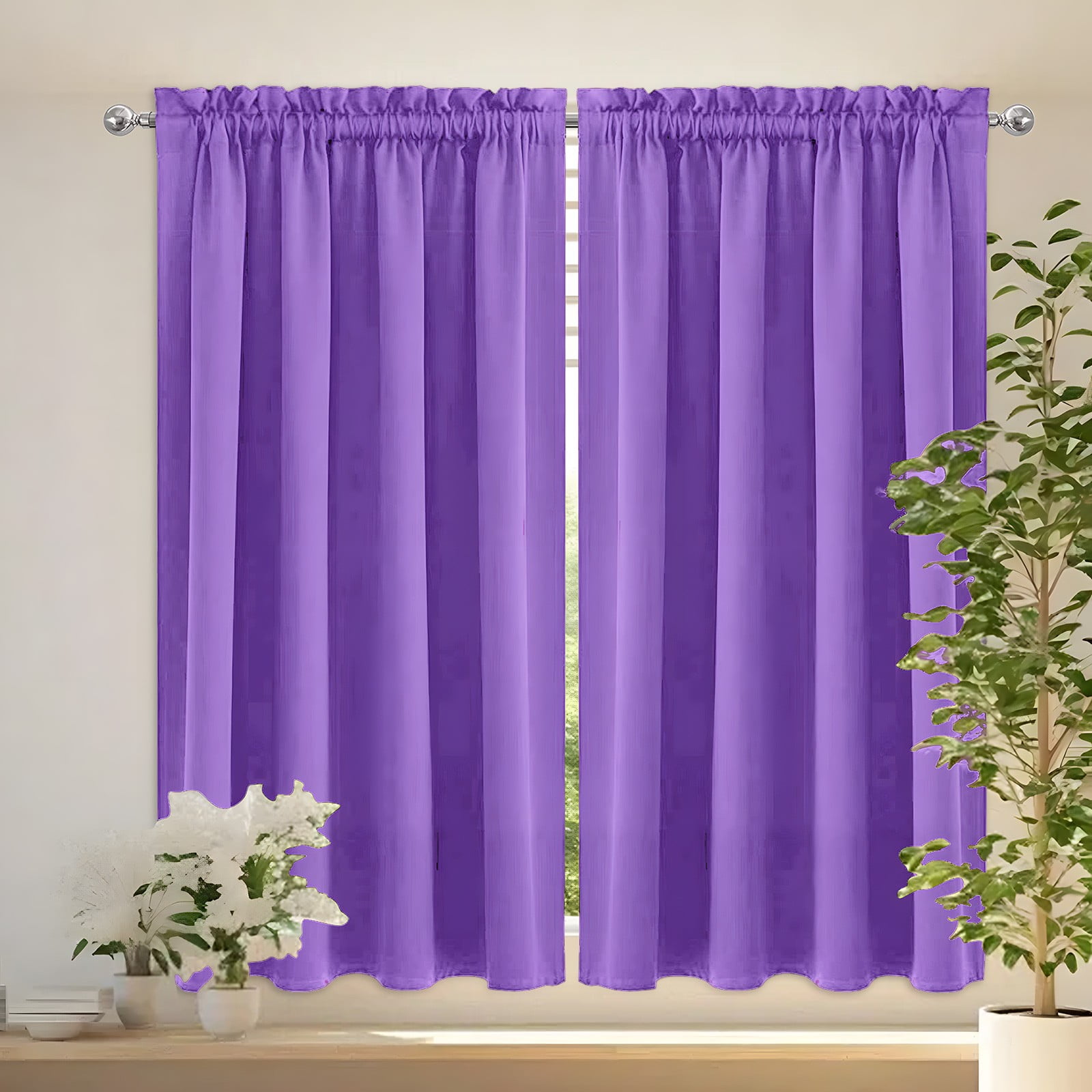 Blackout Curtains for Bedroom 63 Inch Length 1 Panels Set, Solid ...
