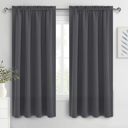 Blackout Curtains for Bedroom 63 Inch Length 2 Panels Set, Solid ...