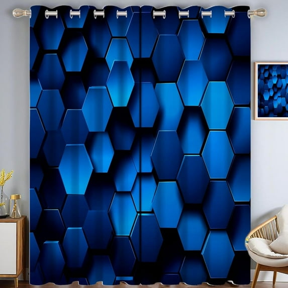 Blackout Curtains For Bedroom Abstract Geometric Design Thermal ...