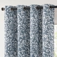 Blackout Curtains for Bedroom, Blue Scroll Floral Patterned Curtains 90 ...