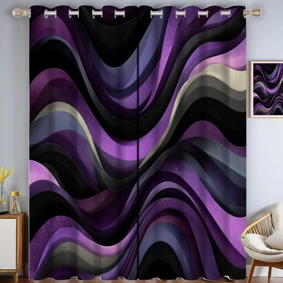 Blackout Curtains For Bedroom Fashionable Geometric Pattern Thermal ...