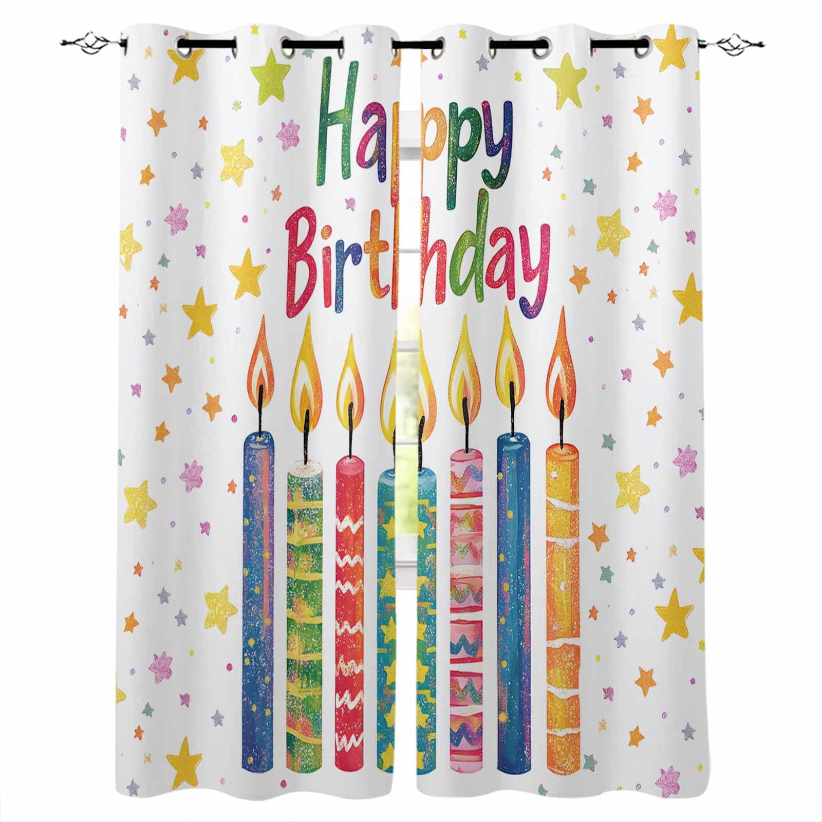 Blackout Curtains for Bedroom, Happy Birthday Room Darkening Window ...