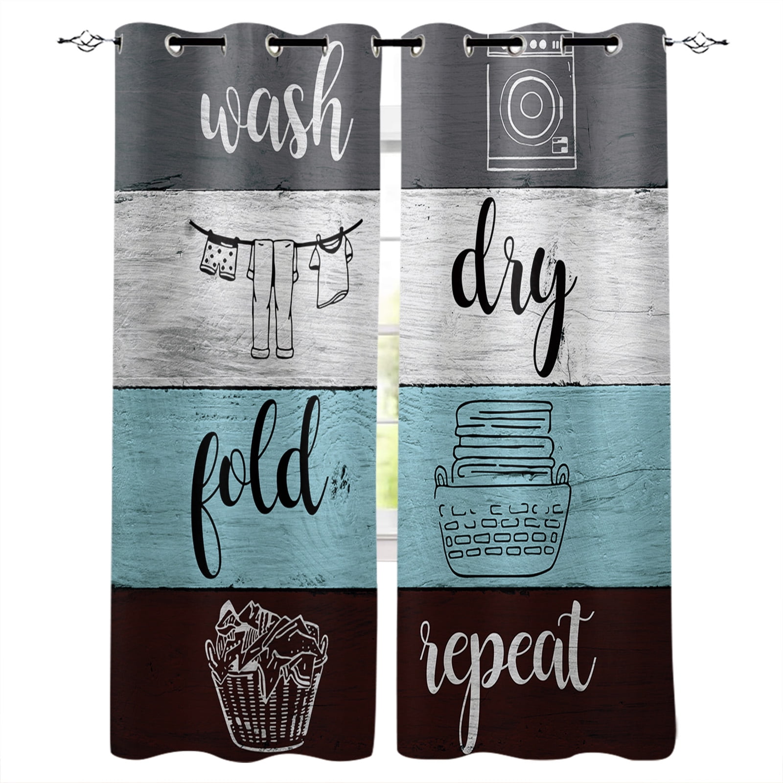 Blackout Curtains for Bedroom, Laundry Room Room Darkening Window ...