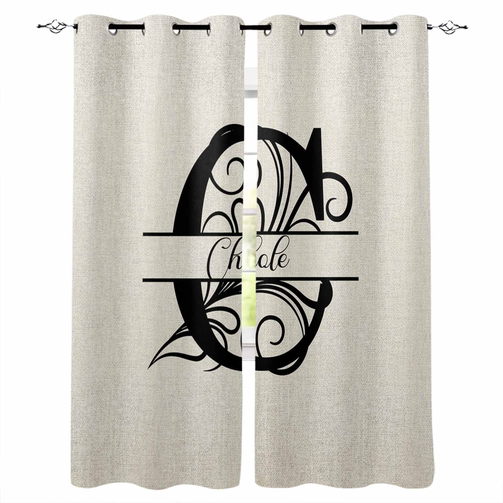 Blackout Curtains for Bedroom, Letter C Room Darkening Window Drapes ...