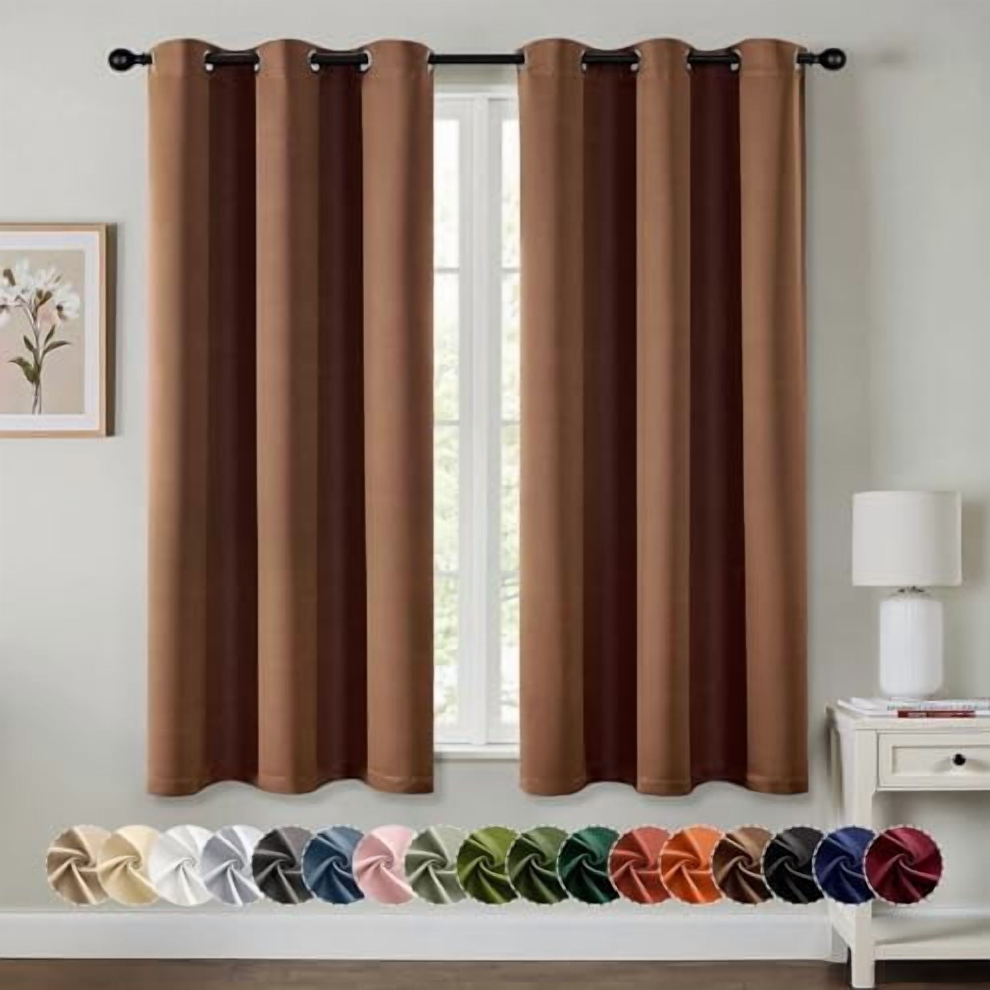 Blackout Curtains for Bedroom Living Room 63 Inches Long 2 Panels ...