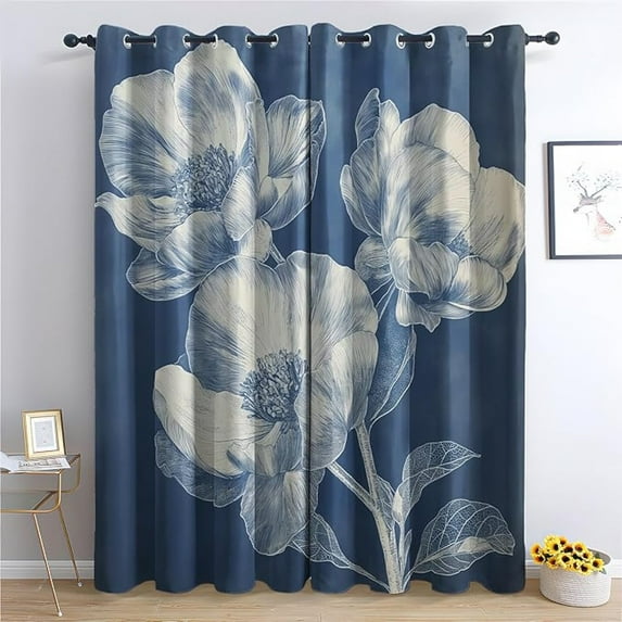 Blackout Curtains For Bedroom Living Room, Flower Curtains & Home Decor ...