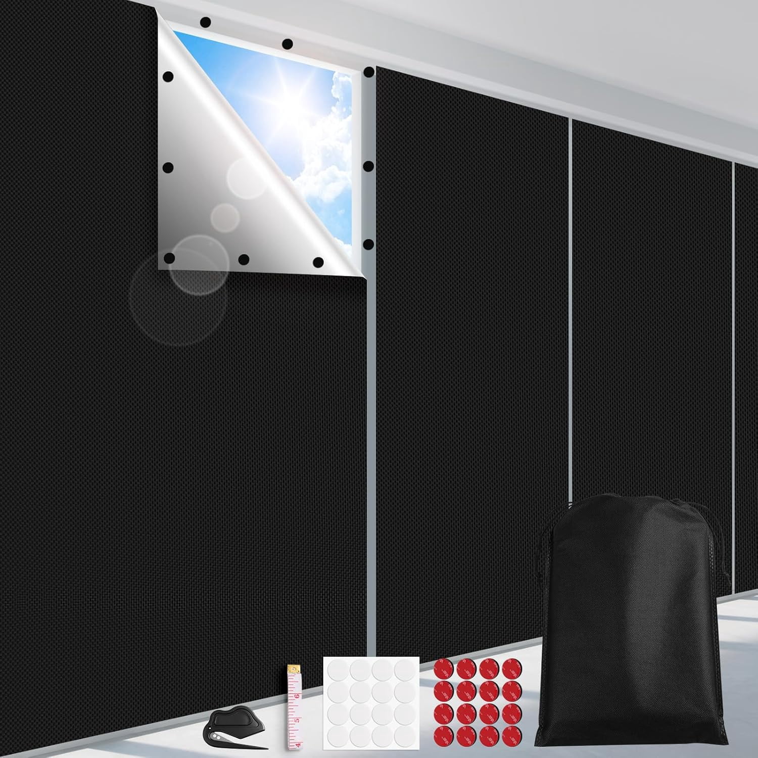 Blackout Curtains for Bedroom, Portable 100% Black Out Window Cover ...