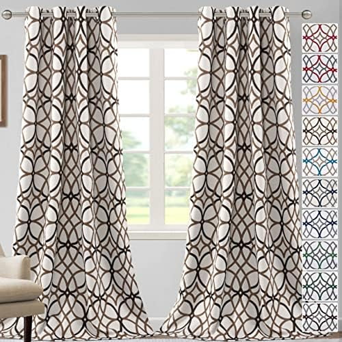 Blackout Curtains for Bedroom Printed Design 96 Inch Length 2 Panels ...