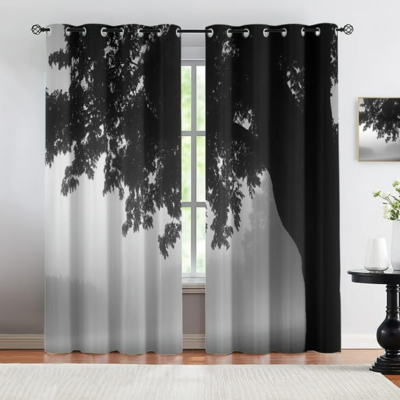 Blackout Curtains - Black Tree Curtains & Home Decor, Gothic Curtain ...