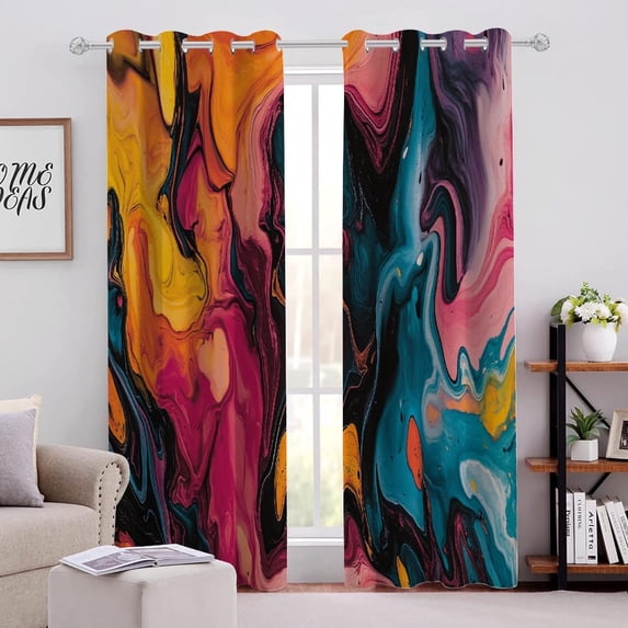 Blackout Curtains Colorful Abstract Pattern, Multi Colored Background ...