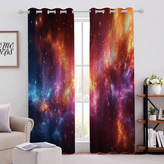 Blackout Curtains Colorful Space Shining Stars 3D Printed, Window ...