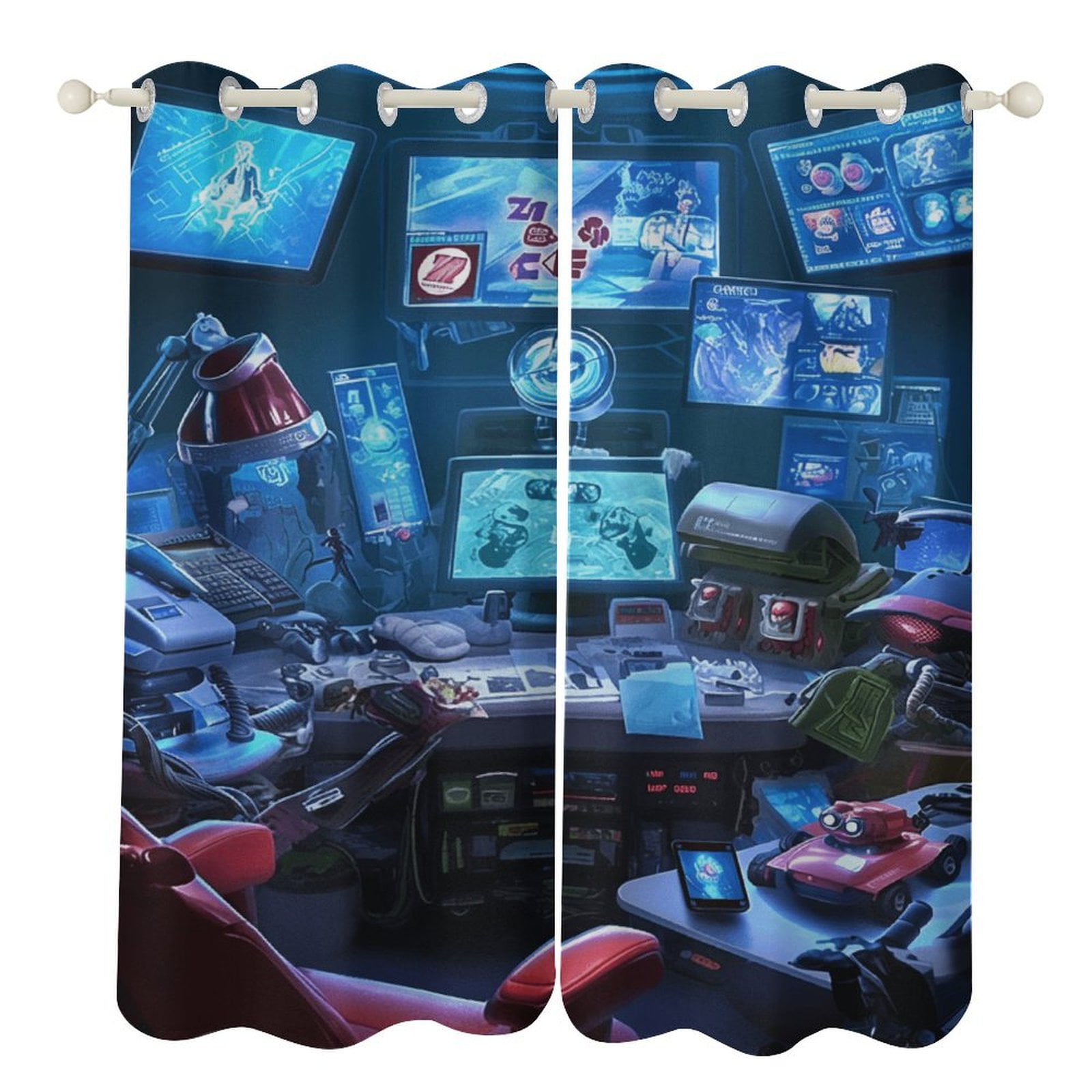 Blackout Curtains Decor Lightning Pattern Race Car for Bedroom Living ...