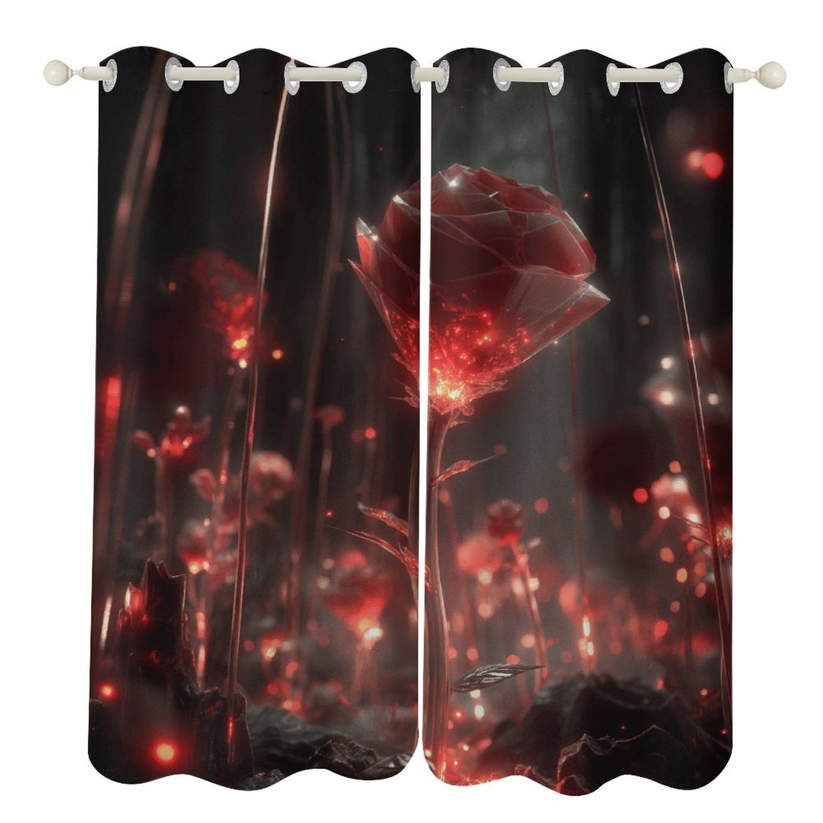 Blackout Curtains Decor Rose Crystal Luminescence for Bedroom Living ...