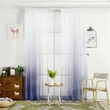 Blackout Curtains,Door Scarf Gradient Color Tulle Window Curtain Panel ...