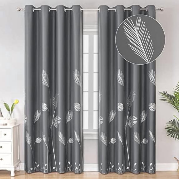 Blackout Curtains & Drapes 84 Inches Long 2 Panels Set for Living Room ...