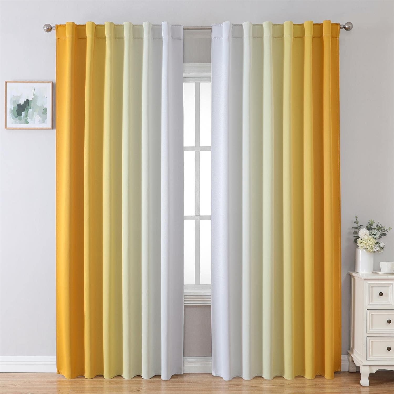 Blackout Curtains & Drapes for Bedroom Living Room 95 Inches Long ...