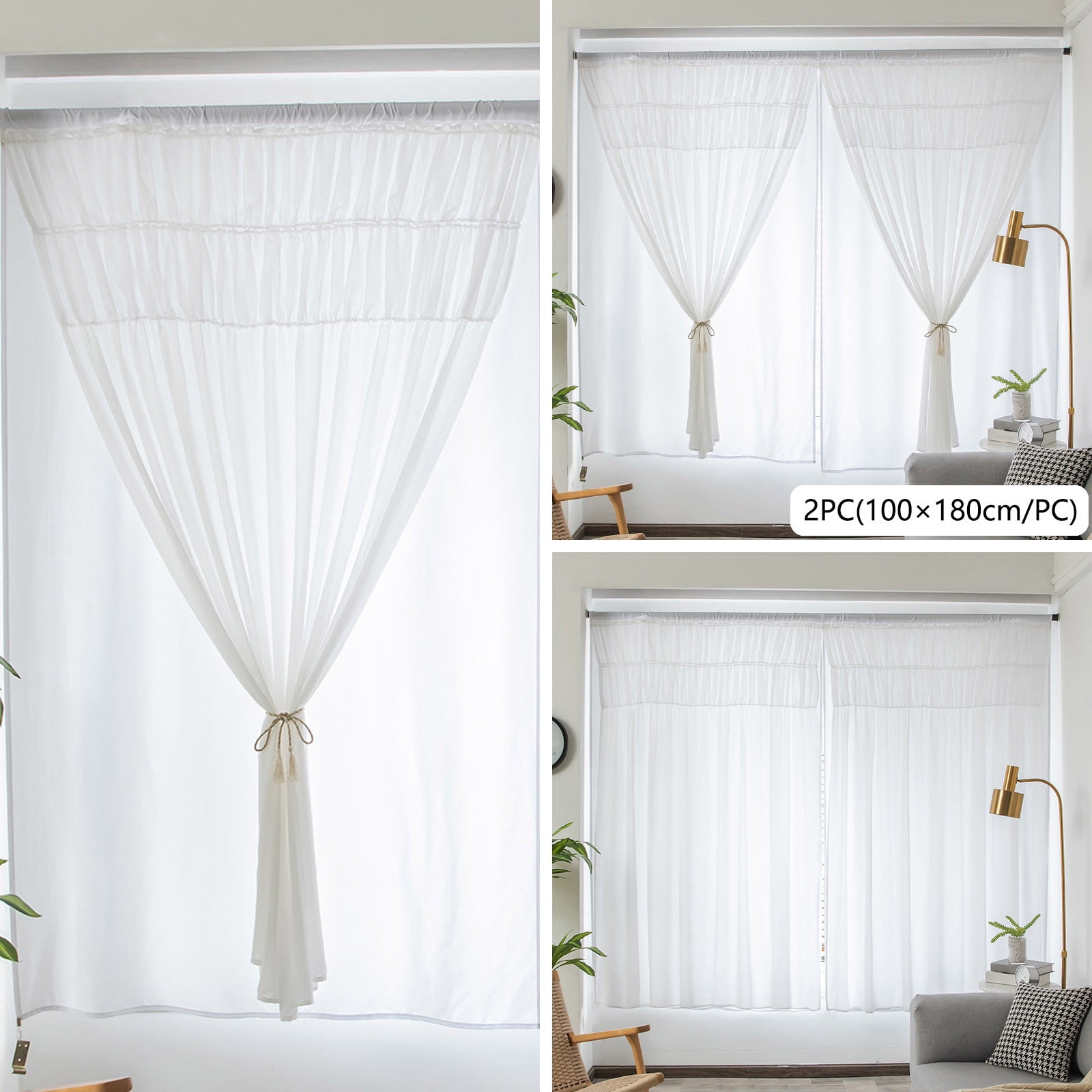 Blackout Curtains For Bedroom,2 Panels Home Curtains Layered Solid ...