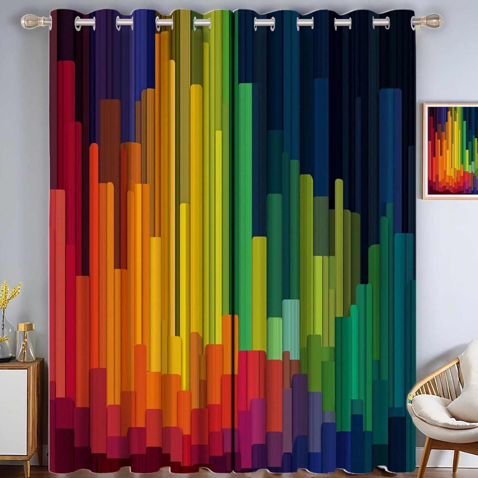 Blackout Curtains For Bedroom Abstract Design Thermal Insulated ...