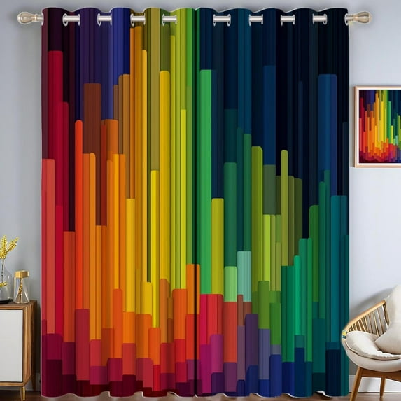 Blackout Curtains For Bedroom Abstract Design Thermal Insulated ...