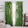 Blackout Curtains Green Bamboo Forest Hazy Bright Background, 3D ...