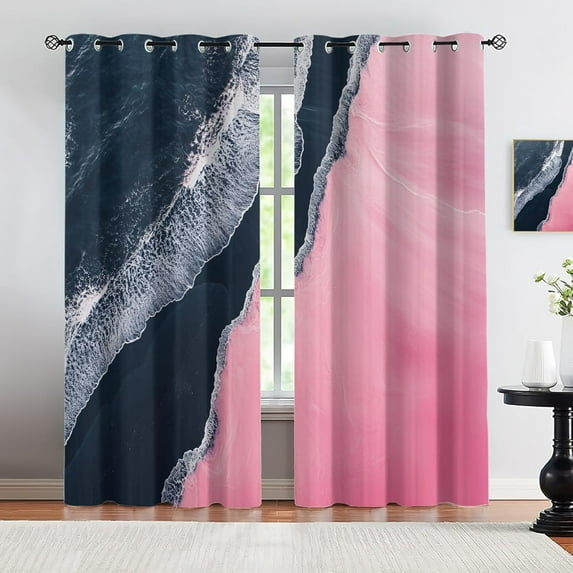 Blackout Curtains - Marble Curtains & Home Decor, Black And Pink ...