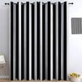 Blackout Curtains Minimal Vertical Stripes Window Drapes, Darkening ...