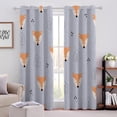 Blackout Curtains Orange Fox Head Simple Plant Tree Pattern, 3D Printed ...