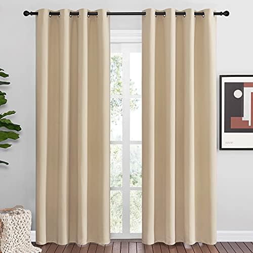 Blackout Curtains Panels for Bedroom, 2 Panels, 52 x 80 Inch, Biscotti ...