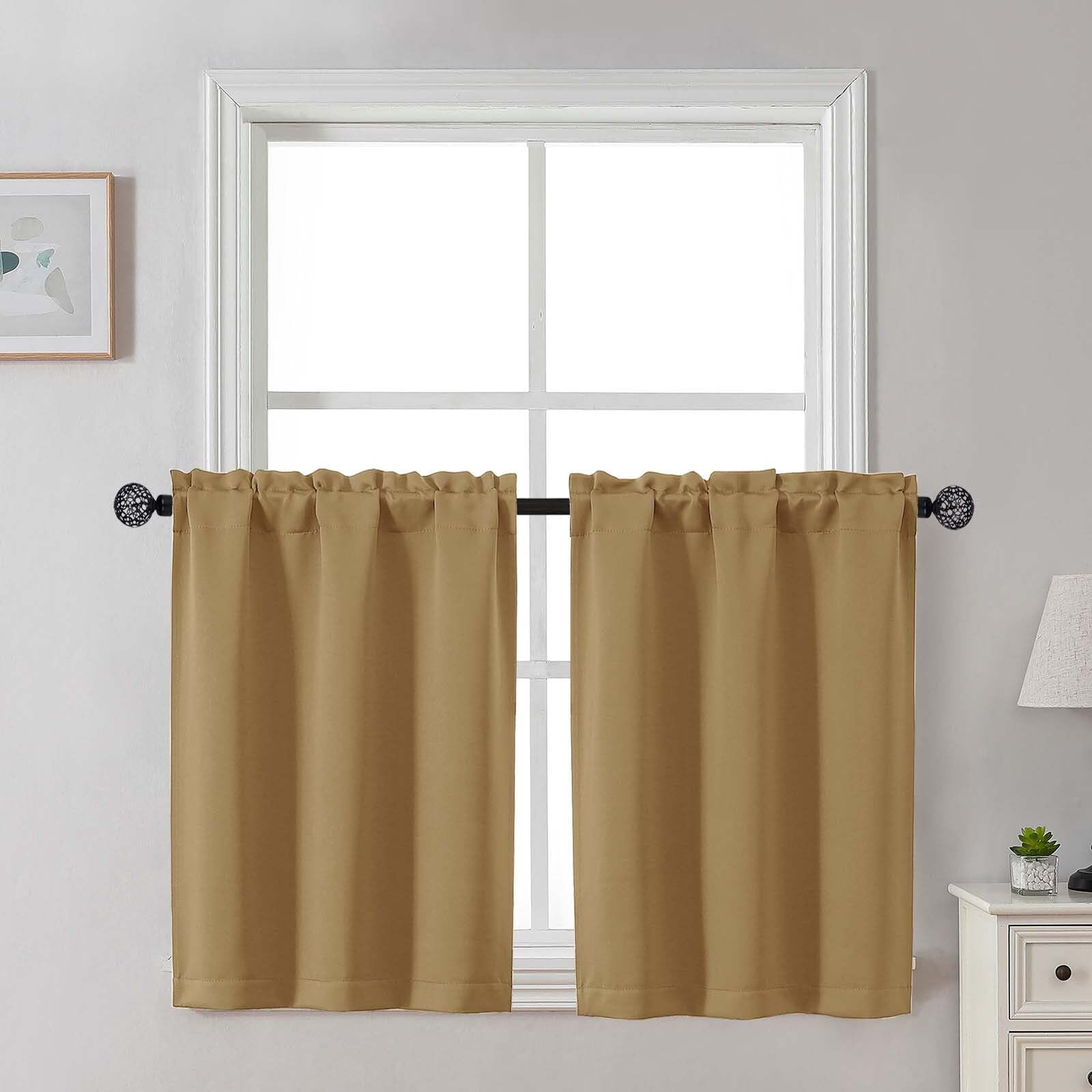 Blackout Curtains for Small Windows, Light Blocking Short Kitchen ...