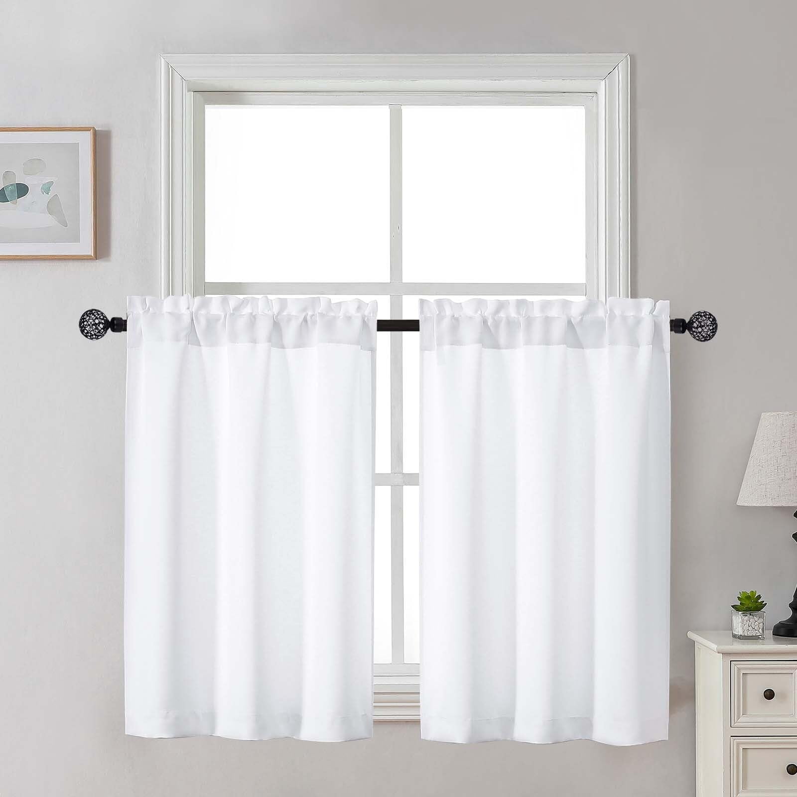 Blackout Curtains for Small Windows, Light Blocking Short Kitchen ...