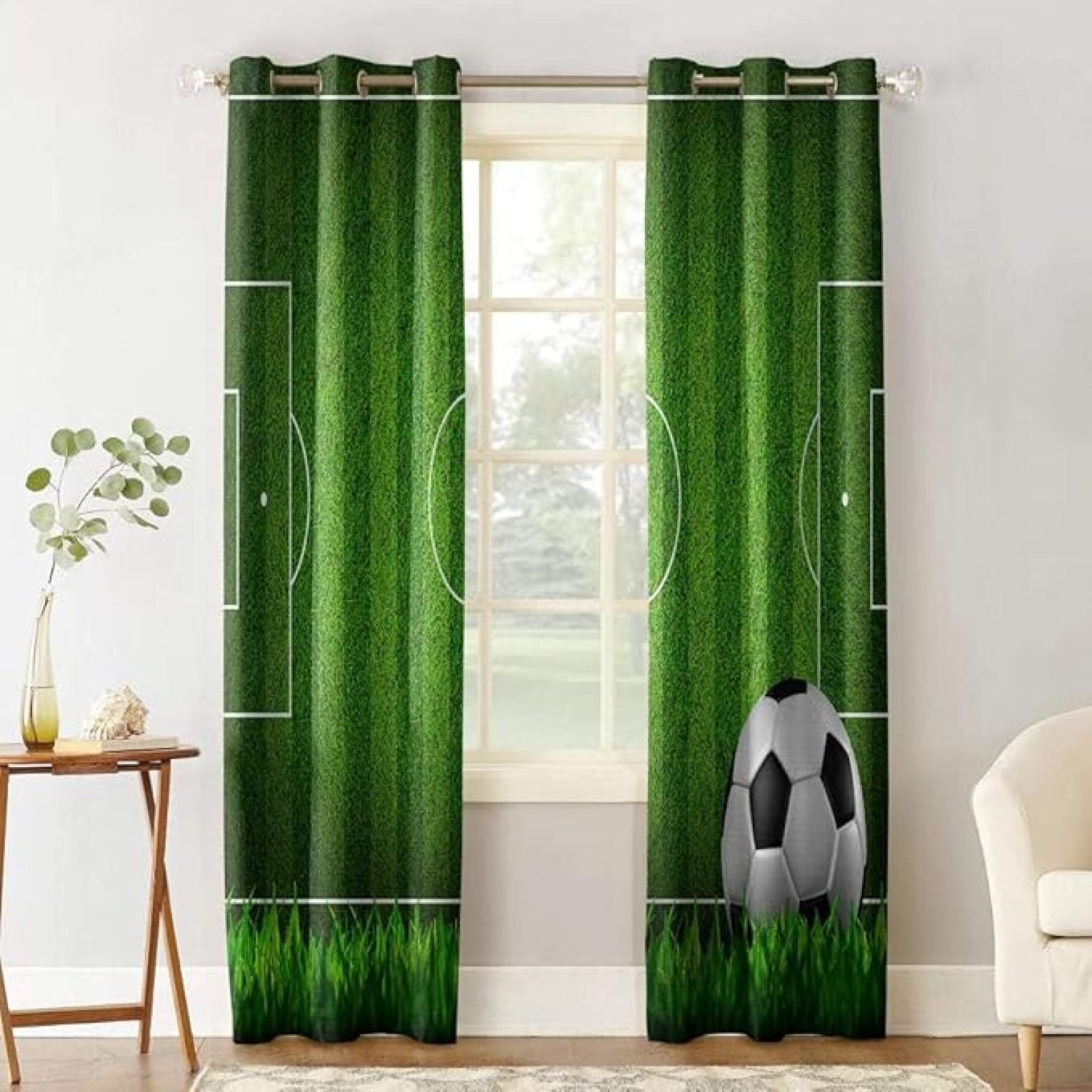 Blackout Curtains Thermal Insulated Window Curtains Colorful Football ...