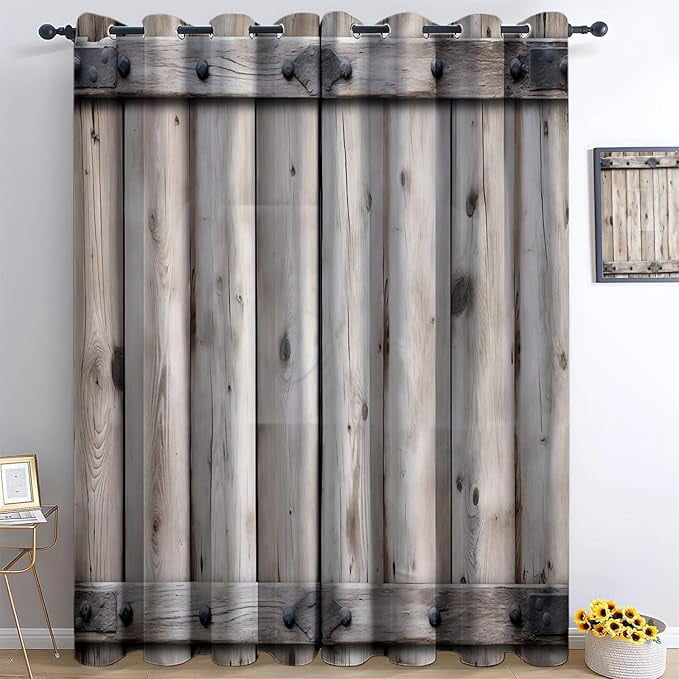 Blackout Curtains Wood Wood Board Metal Buckle Thermal Insulated Window ...