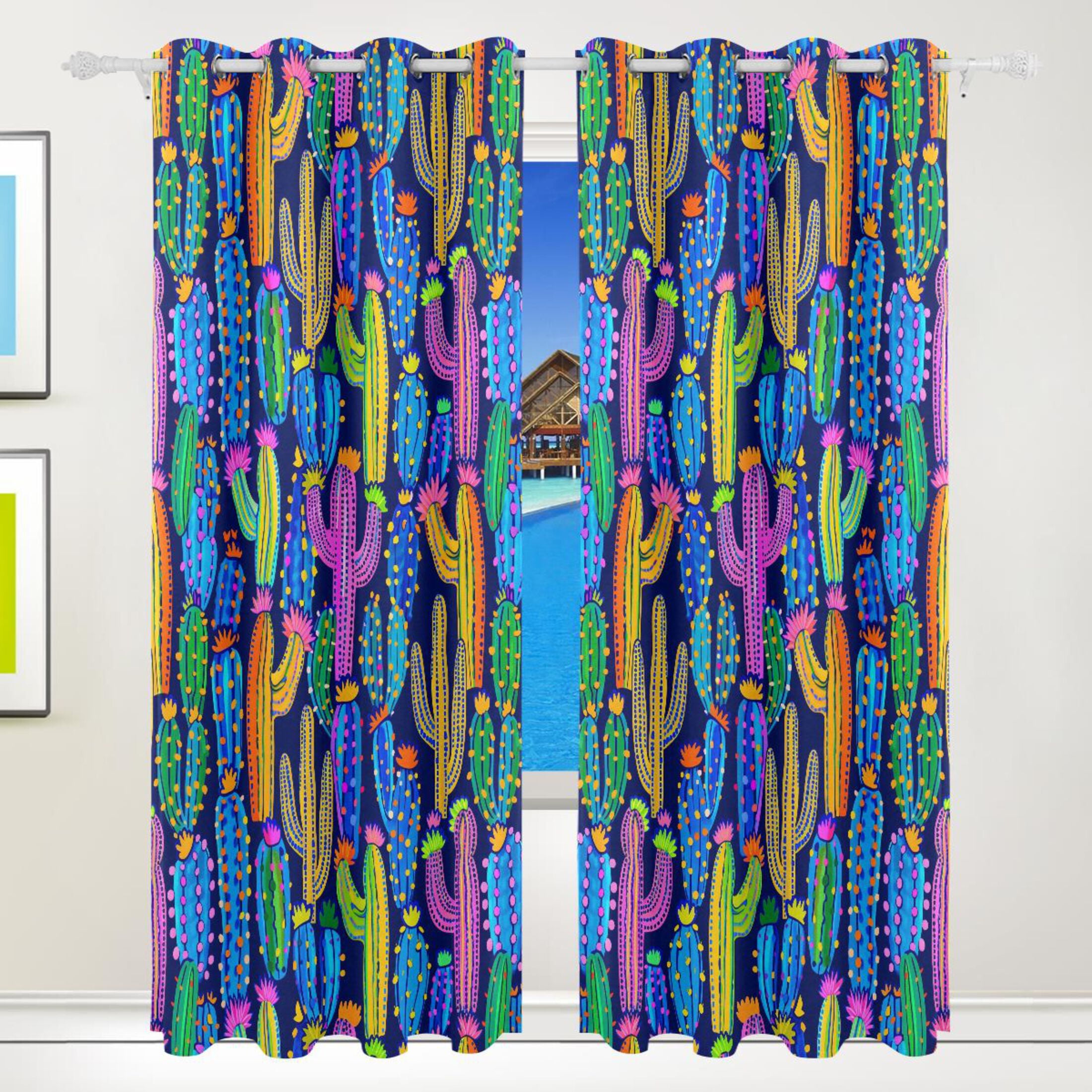 Blackout Curtains for Bedroom 84x55 in 2 Panels Drapes Grommet for ...