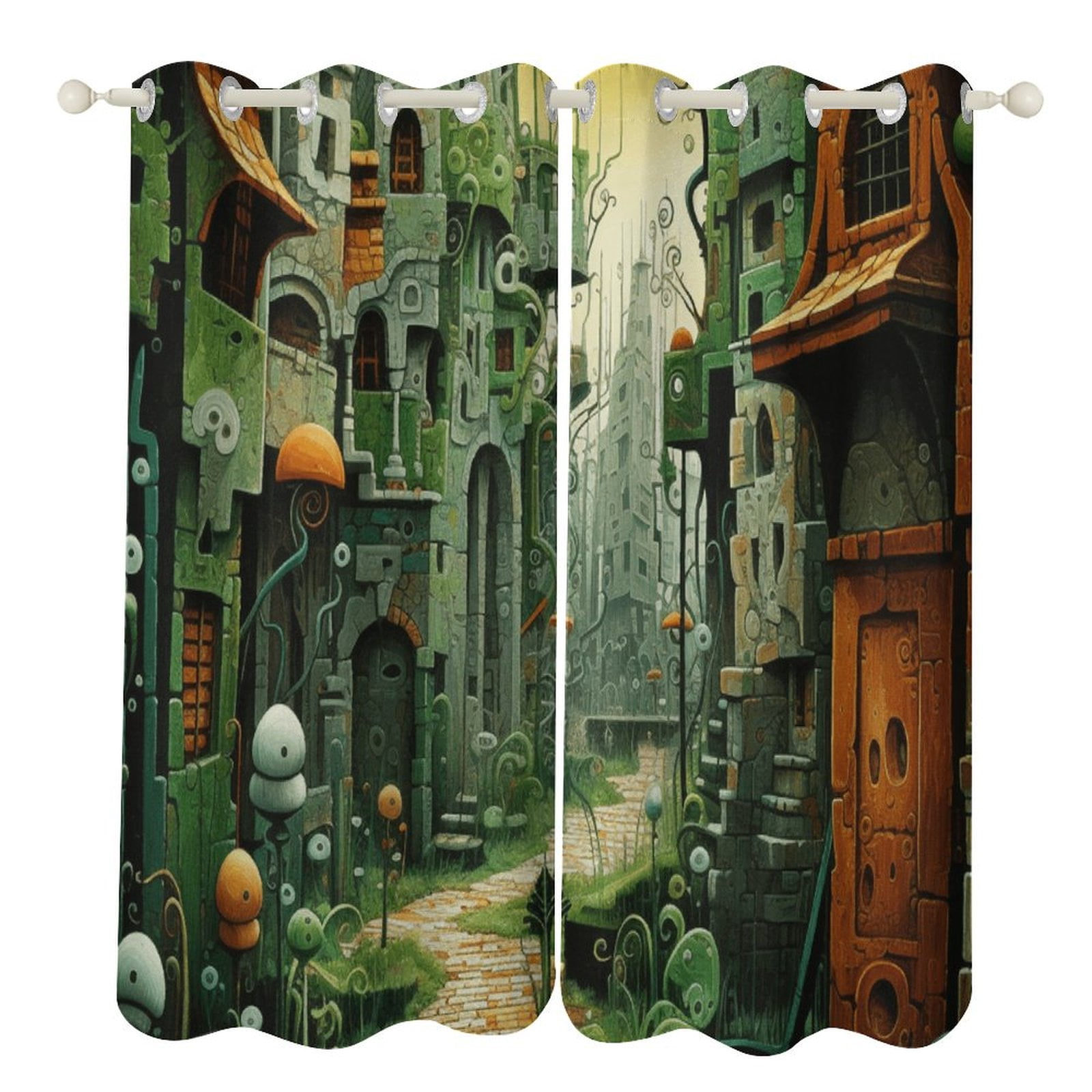 Blackout Curtains for Bedroom Anime Castle Full Room Darkening Grommet ...