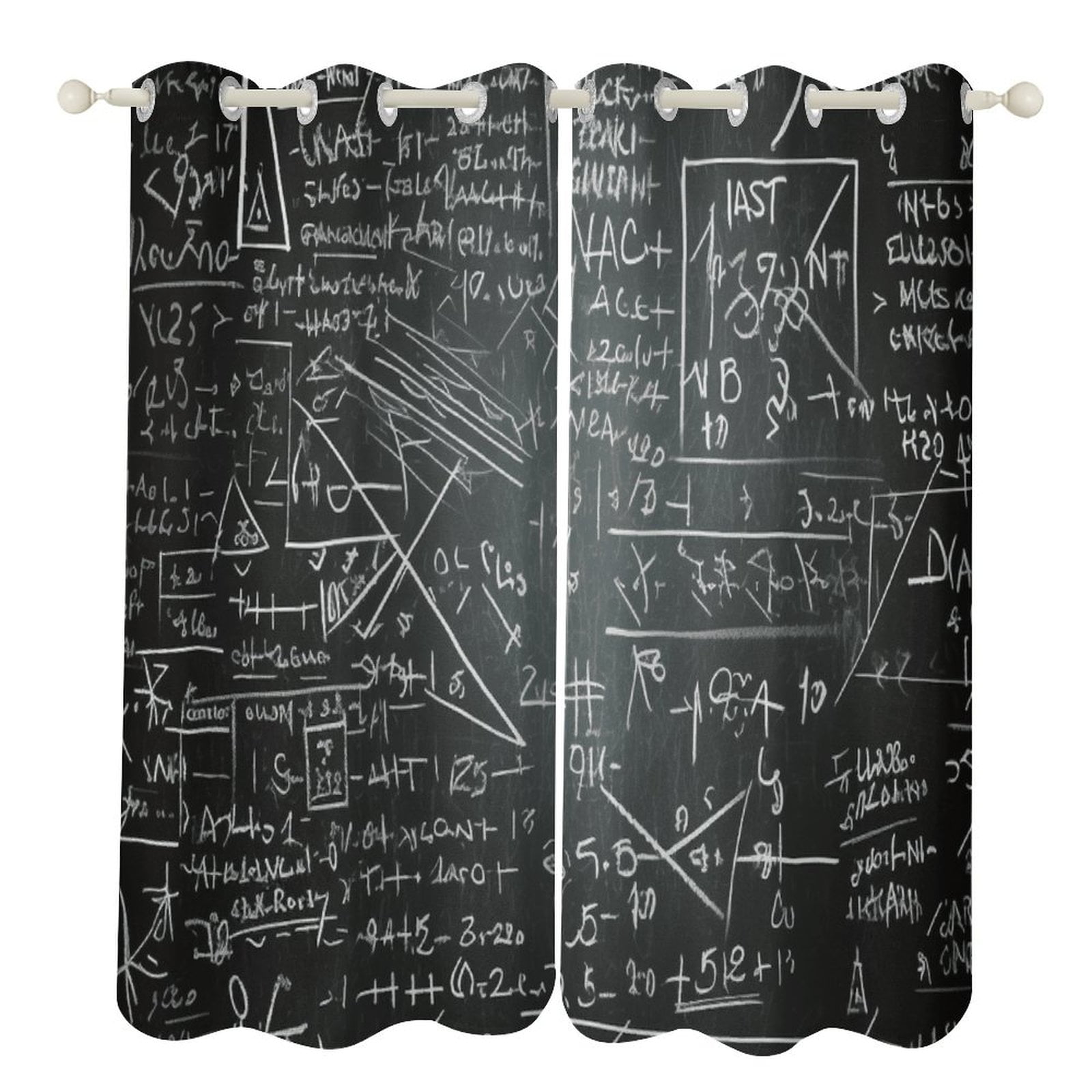 Blackout Curtains for Bedroom Math Formula Full Room Darkening Grommet ...