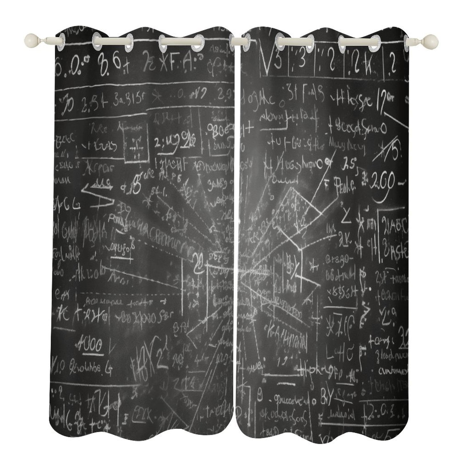Blackout Curtains for Bedroom Math Formula Full Room Darkening Grommet ...