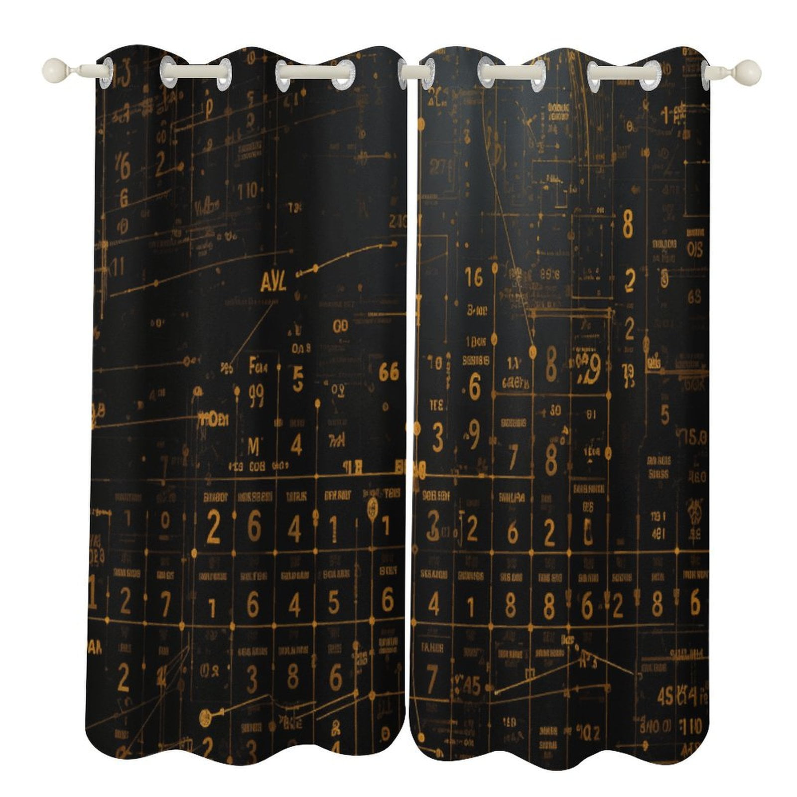 Blackout Curtains for Bedroom Math Formula Full Room Darkening Grommet ...