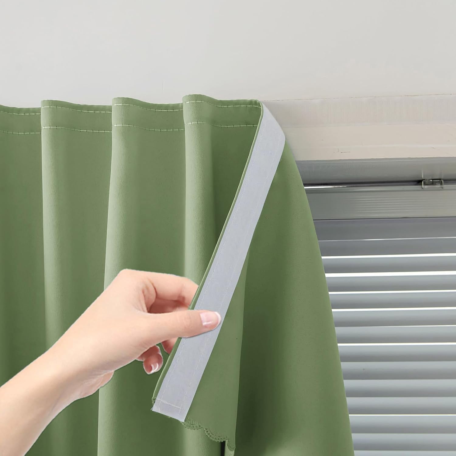 Blackout Curtains for Bedroom No Drilling Self Adhesive Small Window ...
