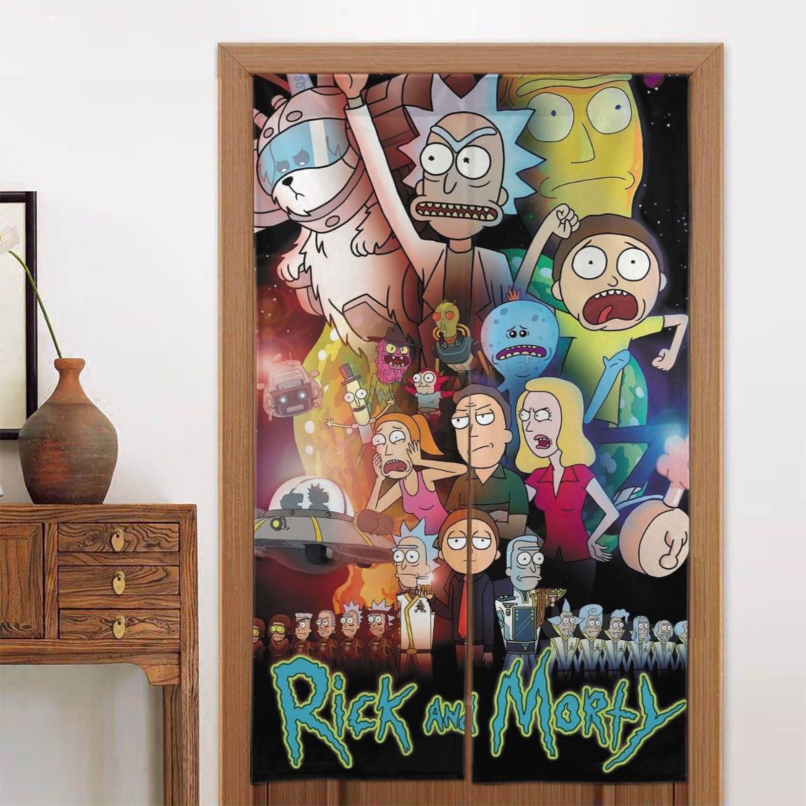 Blackout Curtains for Doorways Bedroom Kitchen Rick and Morty Door ...