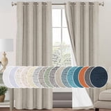 Blackout Curtalinen 84 Inches Long For Dining Room Grommet Soundproof ...