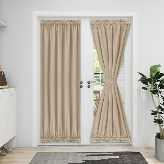 Blackout Door Curtains, Rod Pocket Privacy Light Filtering Sidelight ...