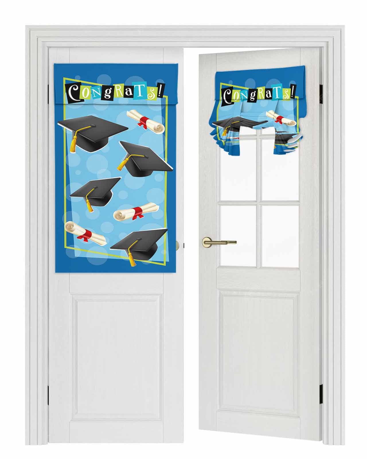 Blackout Door Curtains for Door Window Graduation Season Bachelow Cap ...