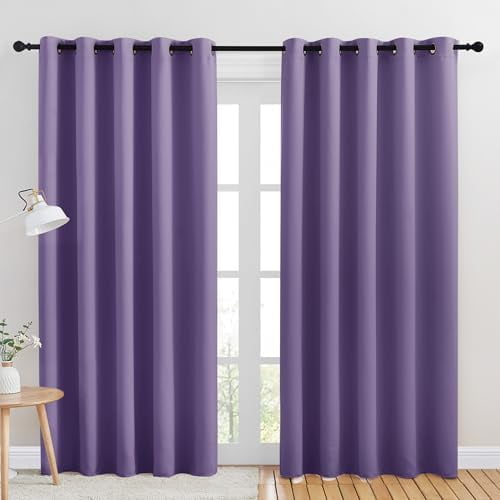 Blackout Draperies Curtains for Kids Room, Lilac Purple, Set of 2, 70 ...