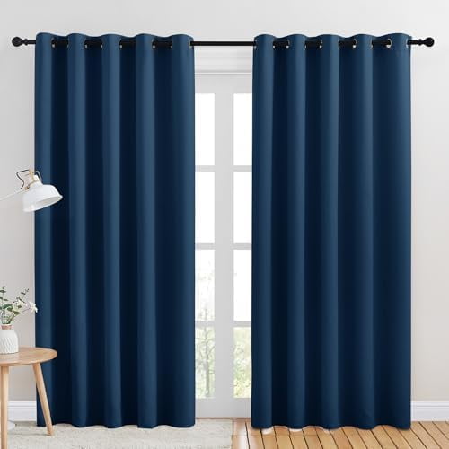 Blackout Draperies Curtains for Kids Room, Moroccan Blue, Set of 2, 70 ...