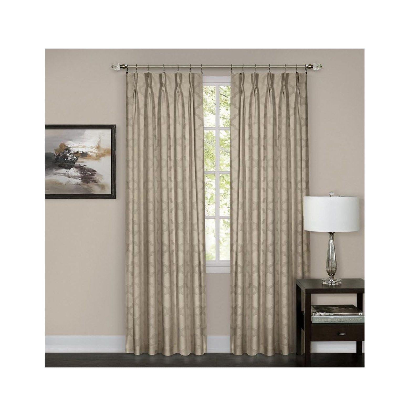 Blackout Energy Efficient Pinch Pleat Window Privacy Curtain Rod Pocket ...