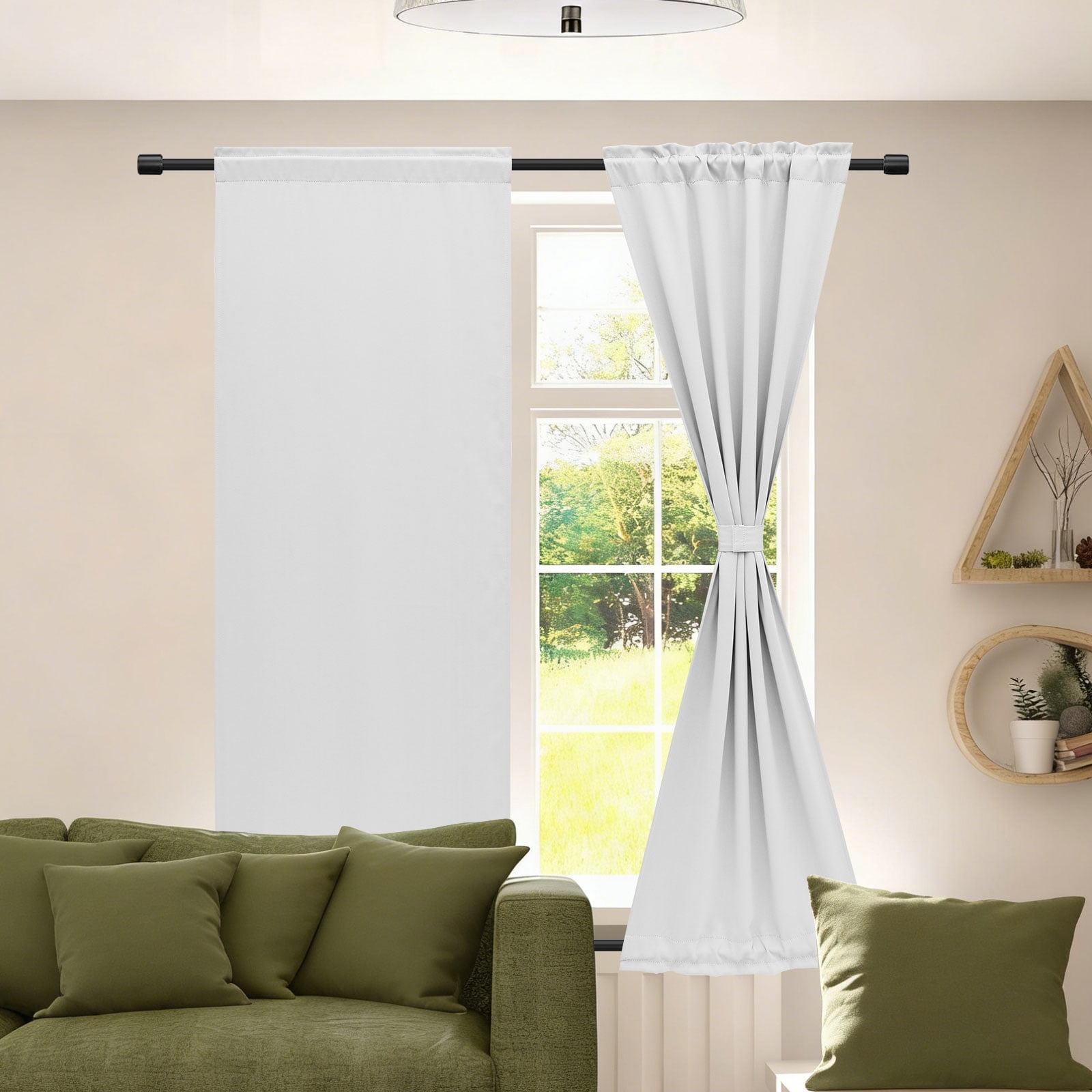Blackout French Door Curtain for Door Window Double Rod Pocket No ...