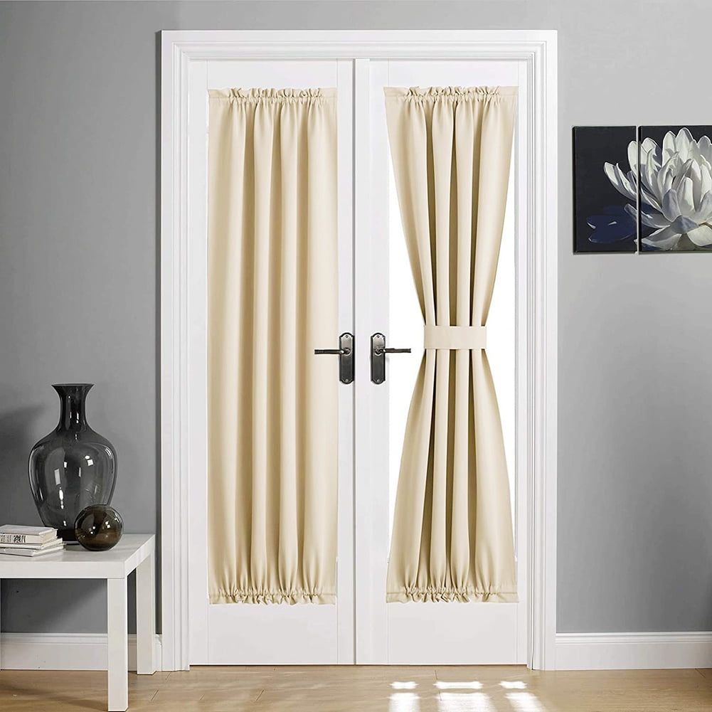 Blackout French Door Curtain - Soft Fabric Heavy-Duty Rod Pocket Door ...