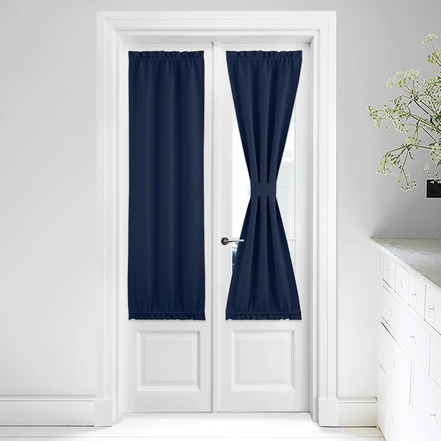 Blackout French Door Window Curtains Thermal Insulated Curtain Panel ...