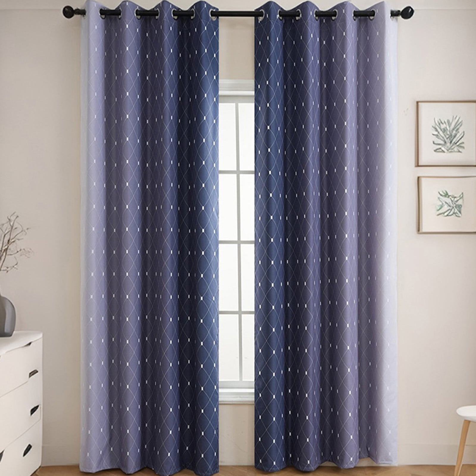 Blackout Gradient Curtains,95x52 Inches,Heavy Duty Blackouts + Energy ...